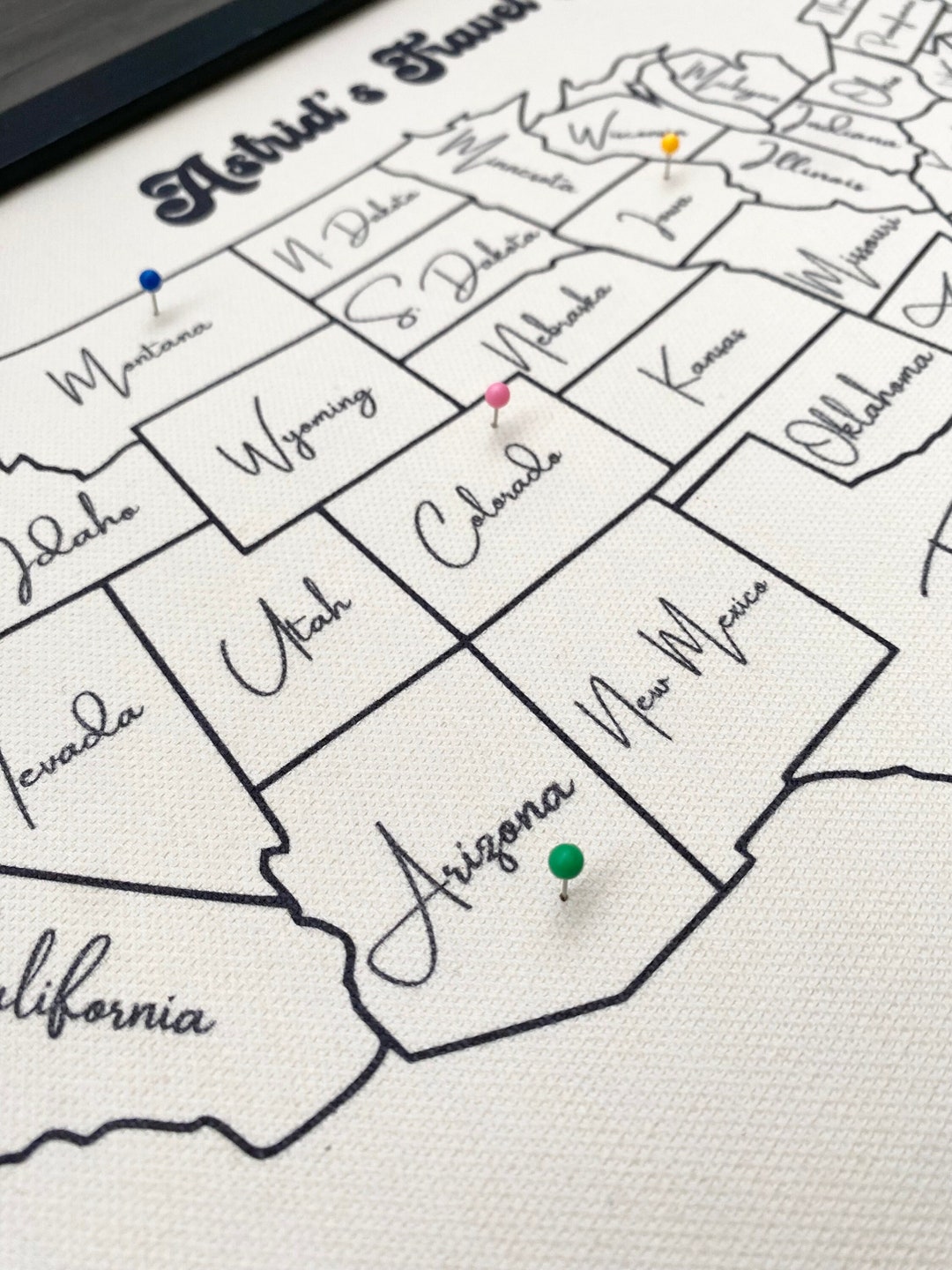 Personalized Push Pin US Travel Map, Push Pin USA Map, Travels Map Gift ...