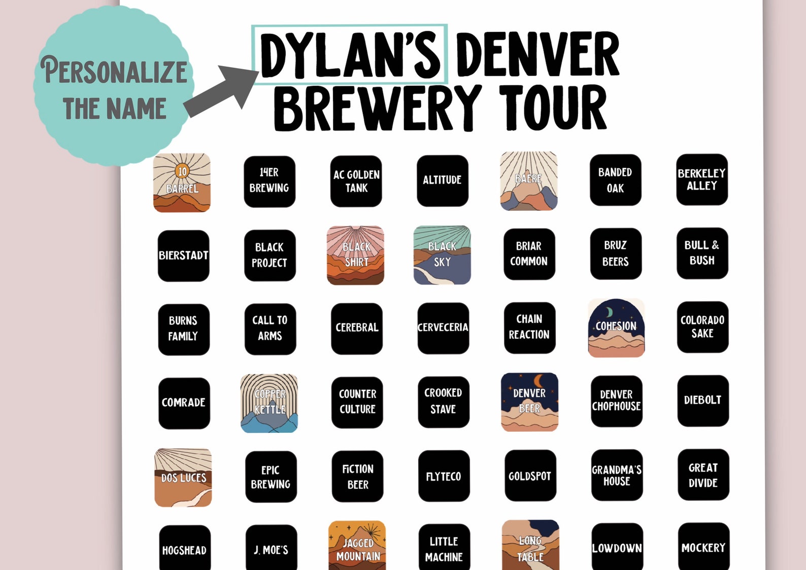 Denver Gifts Beer Poster Tracker Colorado Bucket List - Etsy