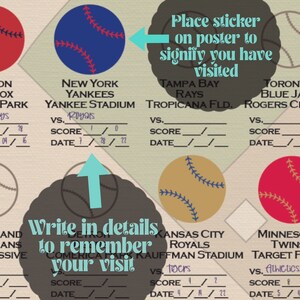 Baseball Stadium Tracker, Pro Baseball Stadium Bucket List, Ballpark ...