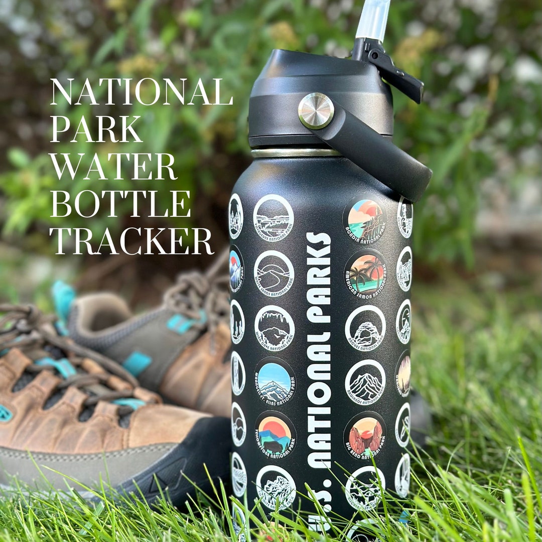 National Parks Tracker Water Bottle With Stickers, US Parks Gift ...