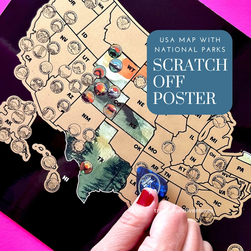 Scratch off Map Stickers - Etsy