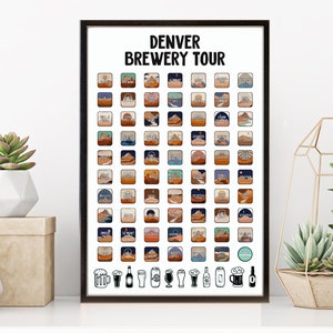 Denver Gifts Beer Poster Tracker Colorado Bucket List - Etsy