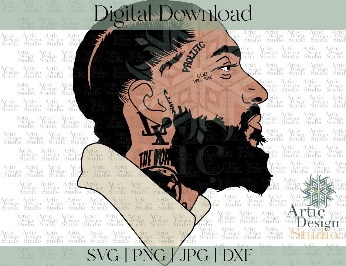 Nipsey Hustle Side Profile Svg Etsy