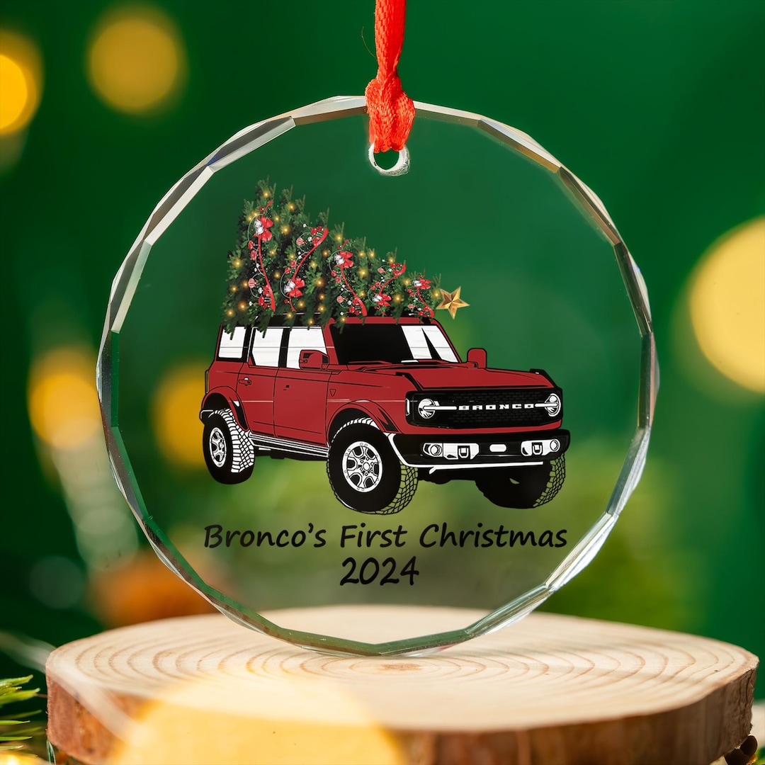 Custom Christmas Ford Bronco Ornament Glass,2024 Bronco Accessories ...