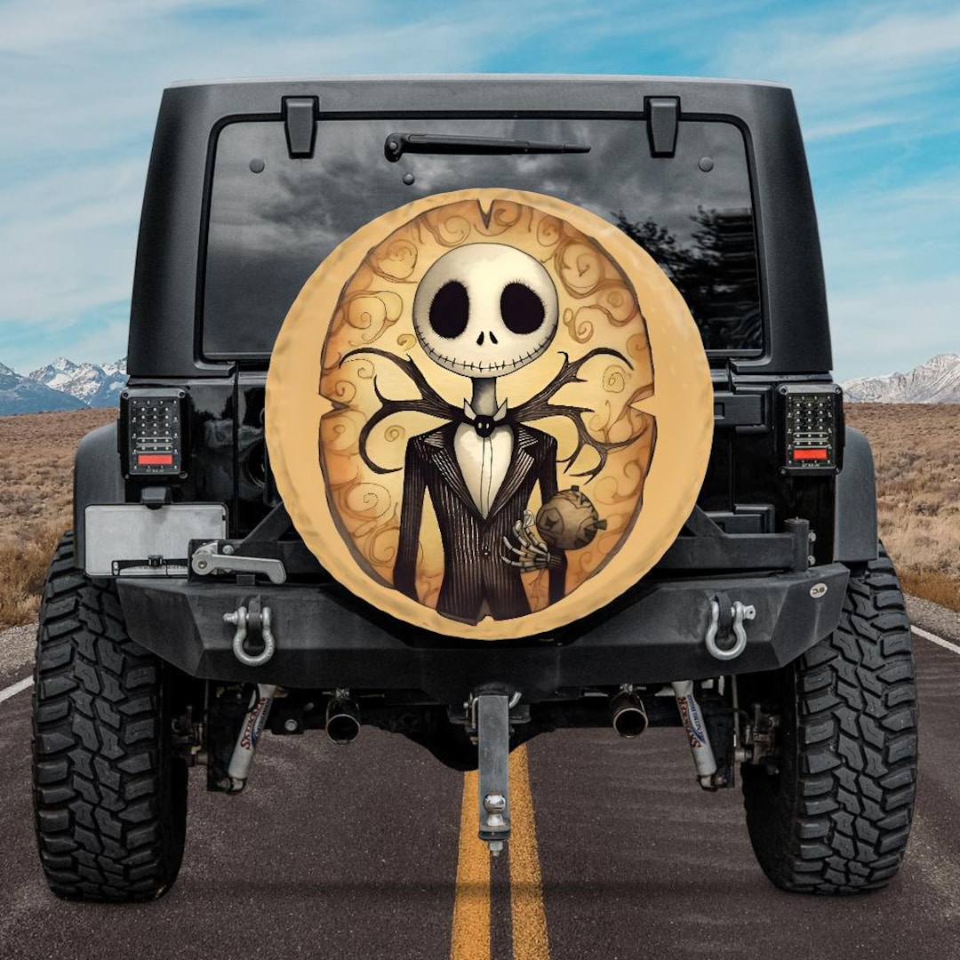 Halloween Jack and Sally Car Tire Cover, Jack Skellington SUV Rvs Scary ...