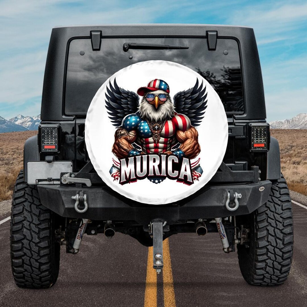 4th of July Eagle Spare Tire Cover Camera Hole Option,badass Bald Eagle ...
