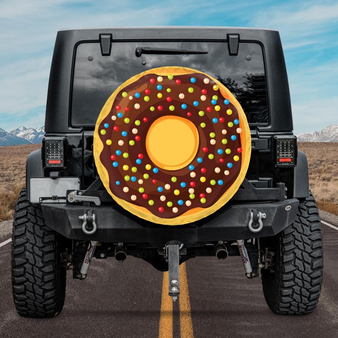 Donut Spare Tire Cover Camera Hole Option, Funny Donut Car Accessories ...
