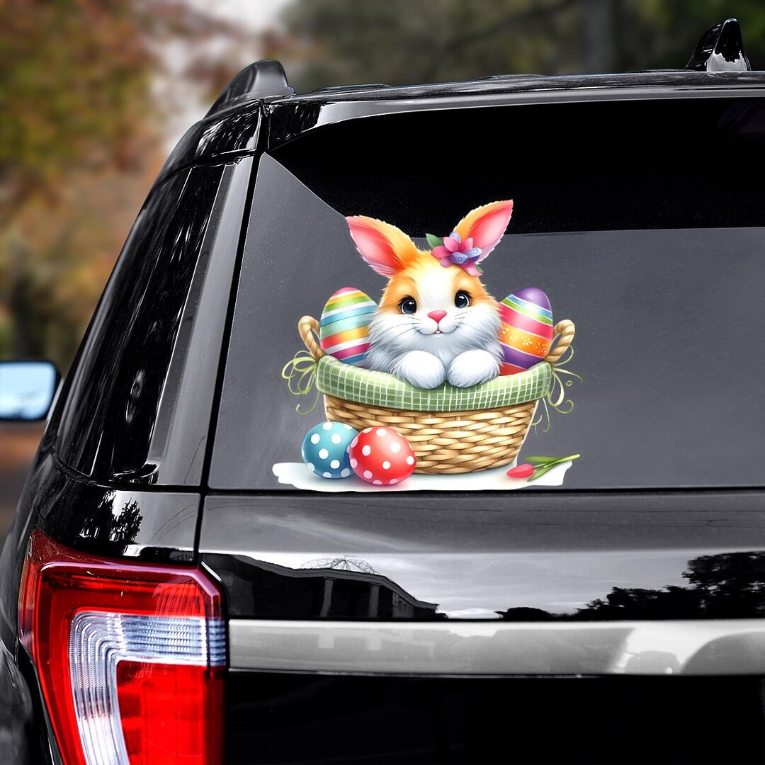 Cute Easter Bunny Car Decal for Bronco,easter Eggs Car Sticker, Easter ...