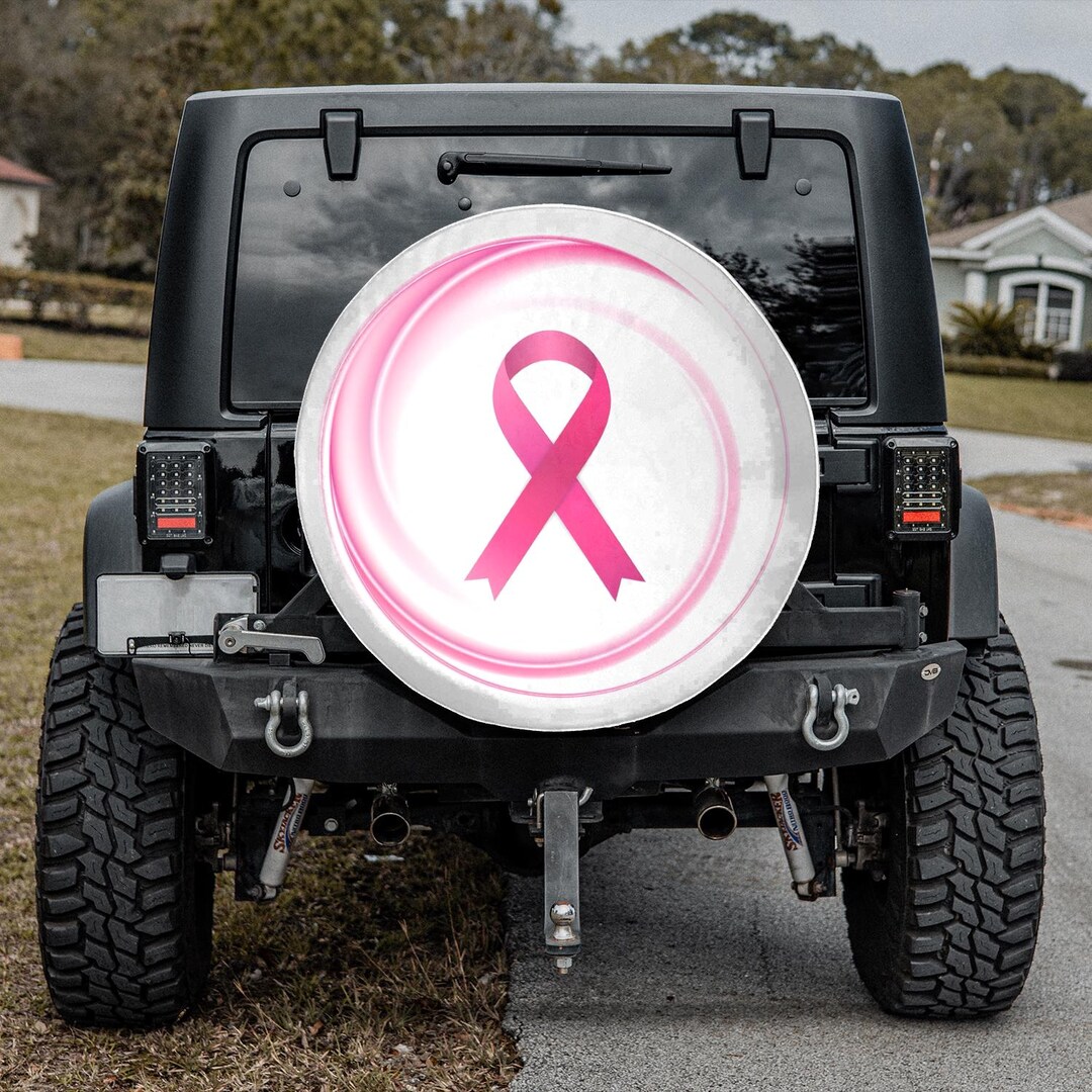 Pink Ribbon Breast Cancer Spare Tire Cover With Camera Hole Option ...