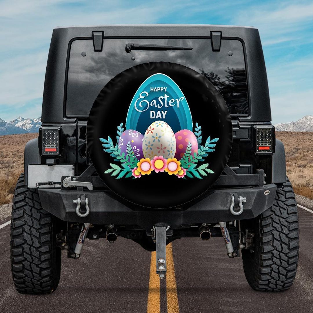 Happy Easter Spare Tire Cover,easter Eggs Spare Tire Cover Backup ...