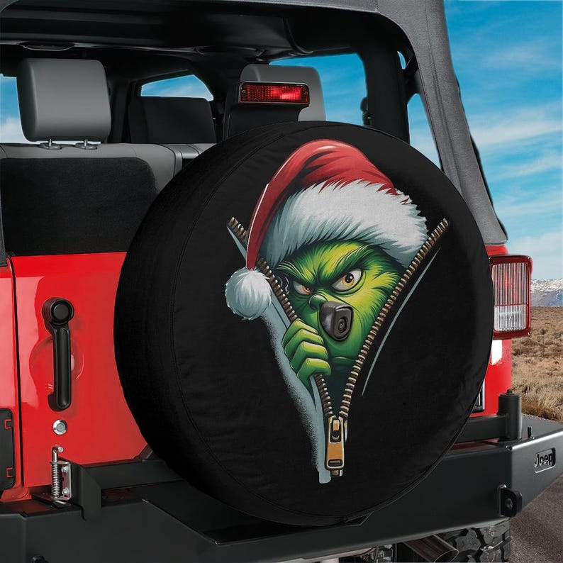 Funny Grinch Spare Tire Cover,grinch Inspired Christmas Tire Cover ...