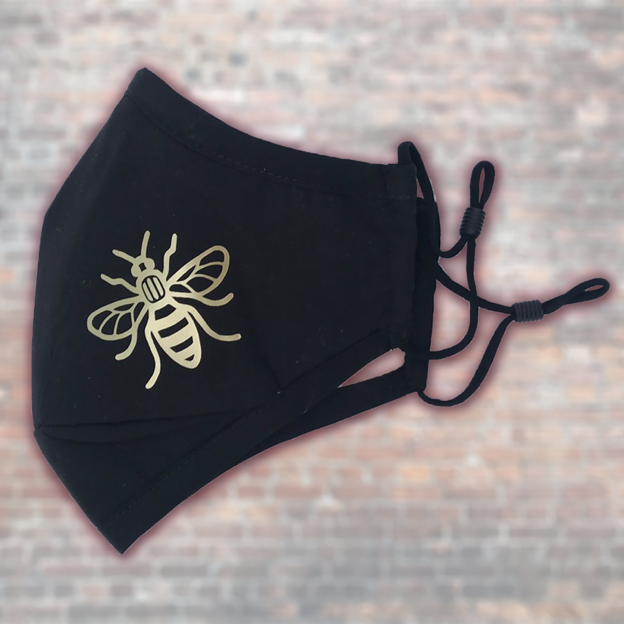 Manchester Bee Mask, Golden Bee Mask, Black Mask, Triple layer mask ...