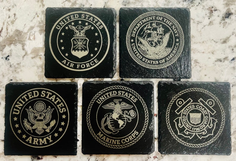 Custom Military Slate Coasters - Etsy