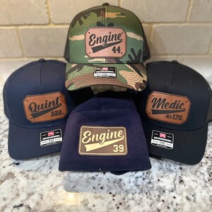 Fire Department Leather Patch Hat - Richardson 112 - Etsy