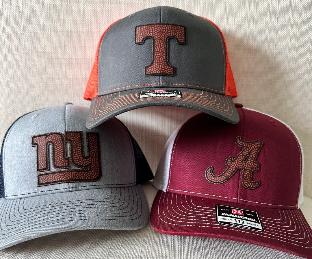 Football Leather Patch Snapback Hat - Etsy
