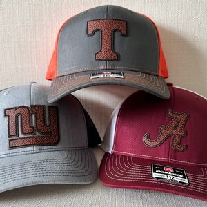 Football Leather Patch Snapback Hat - Etsy