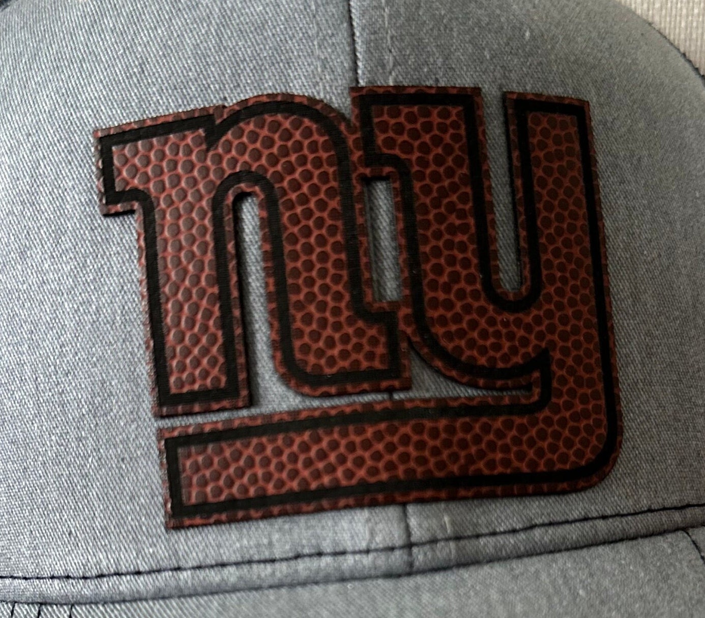 Football Leather Patch Snapback Hat - Etsy