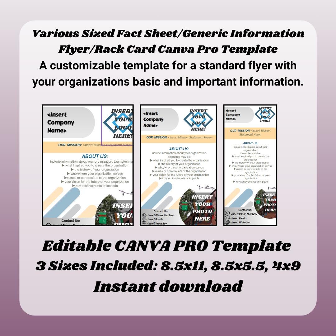 Various Sized Fact Sheet | Generic Information Flyer | Marketing Flyer ...