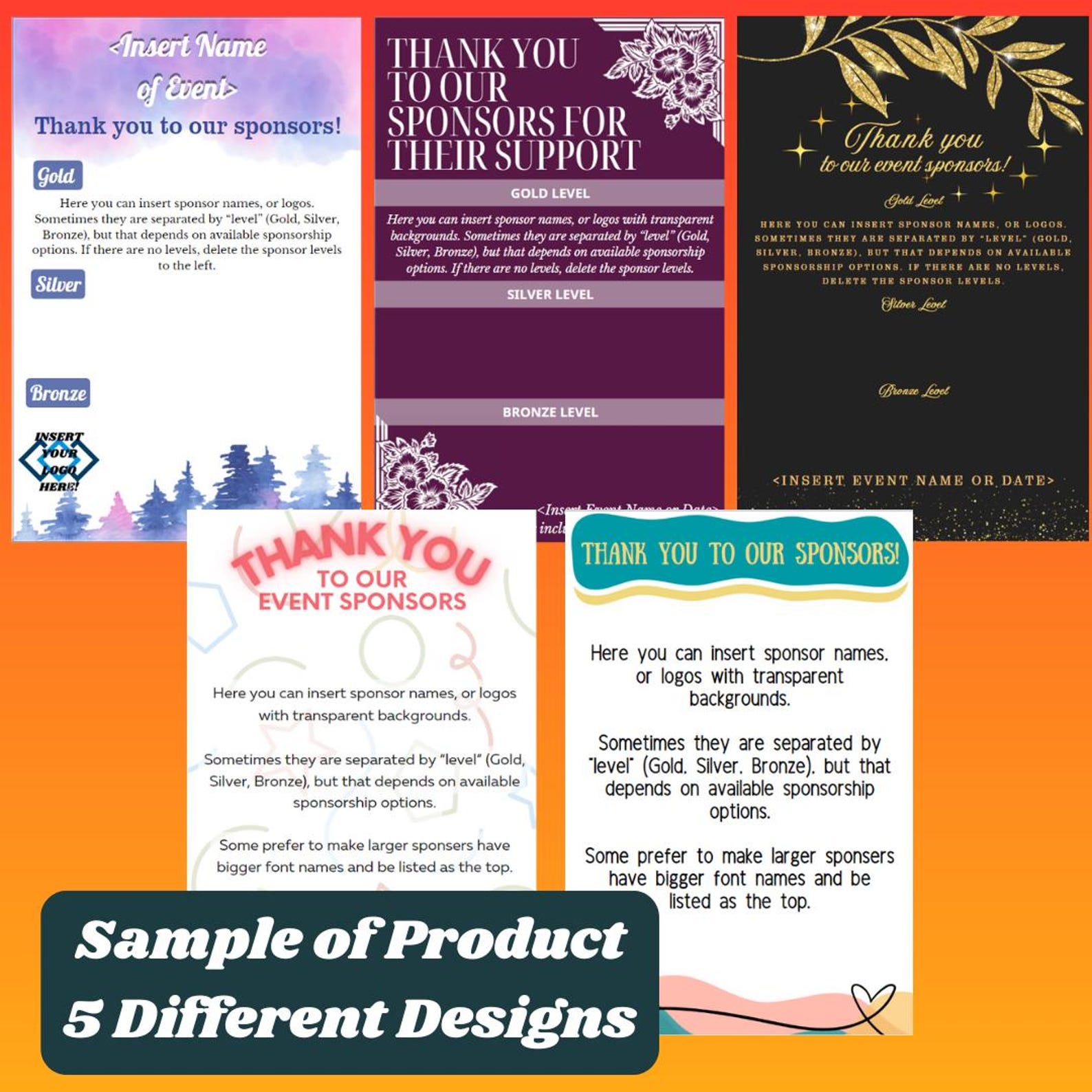 Event Sponsor Board Template | 24x36 Canva Pro (digital Download) - Etsy