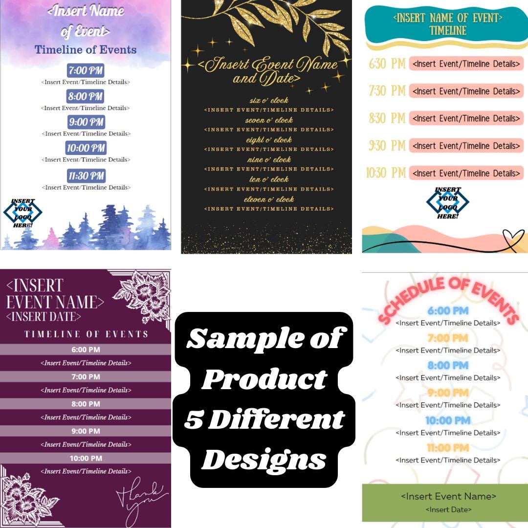 24x36 Event Timeline Board Template | Canva Pro (digital Download) - Etsy