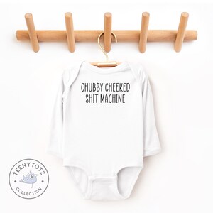 Chubby Cheeked Shit Machine Bodysuit Inappropriate Baby Romper, Cute ...
