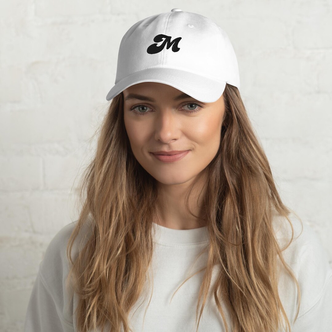Retro Font Style Dad Hat – Custom Puffy Embroidered Cap With Vintage ...