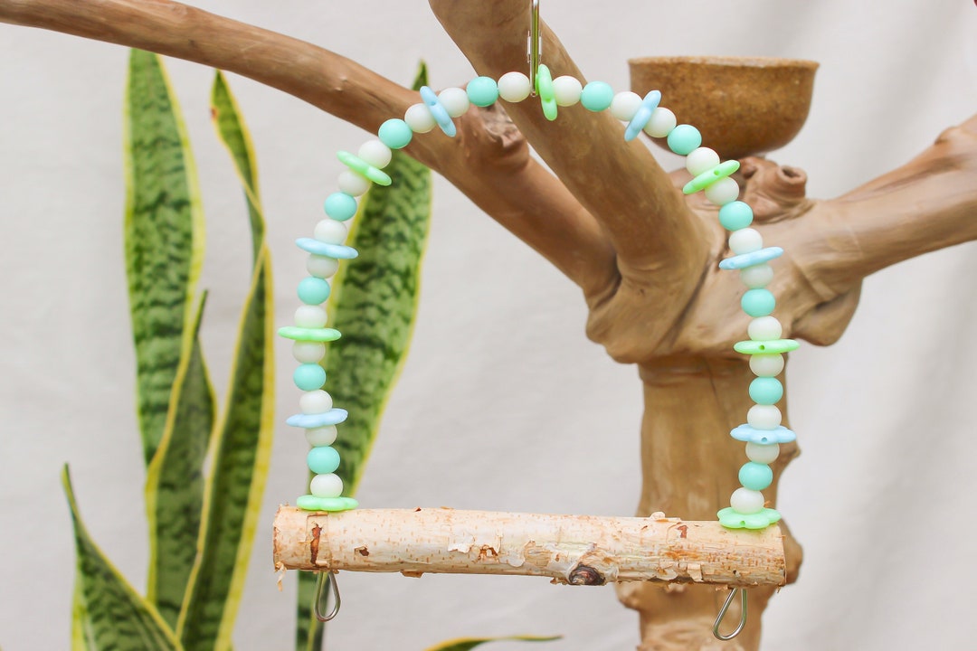 Minty Blues Bird Swing, Swings for Small Birds, Swings for Cockatiels ...