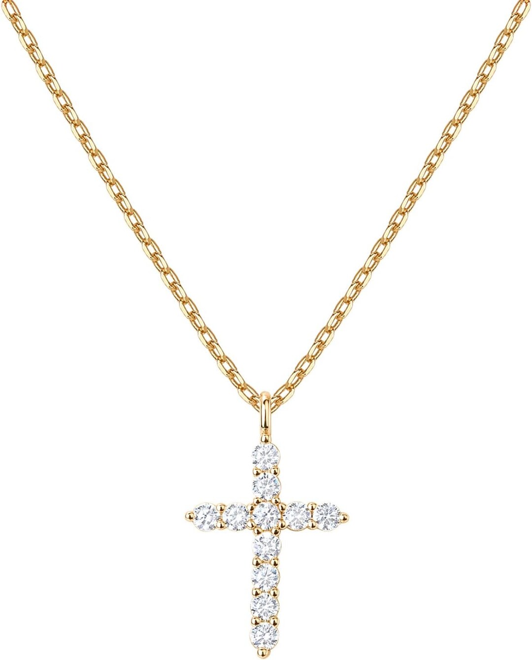 14K Gold Plated Cross Necklace for Women Cross Pendant Gold Necklaces ...
