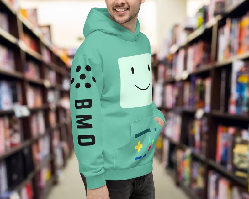 Adventure Time BMO Hoodie, All Over Print Hoodie, Cozy Weather Hoodie ...