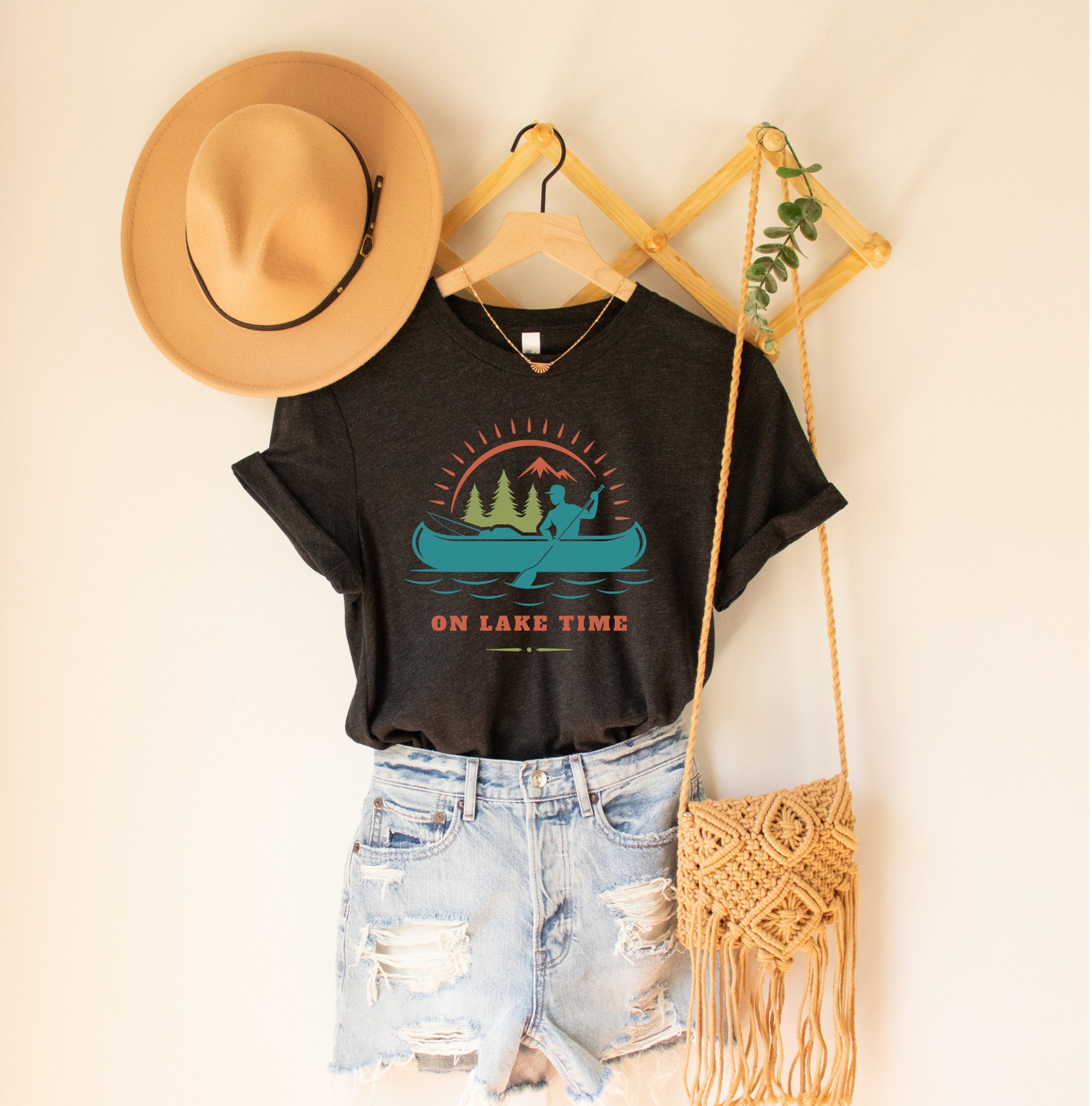 On Lake Time Tshirt, Summer Vacation Graphic Tee, Boating Shirt, Lake ...