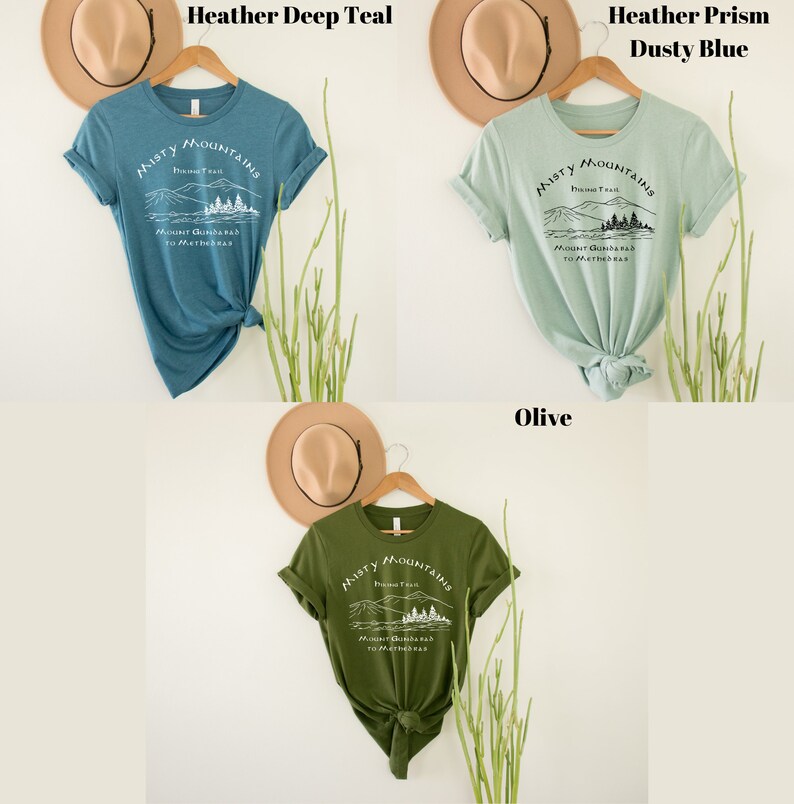 Lord of the Rings Shirt, Misty Mountain Hiking Trail Tshirt, LOTR Fan ...