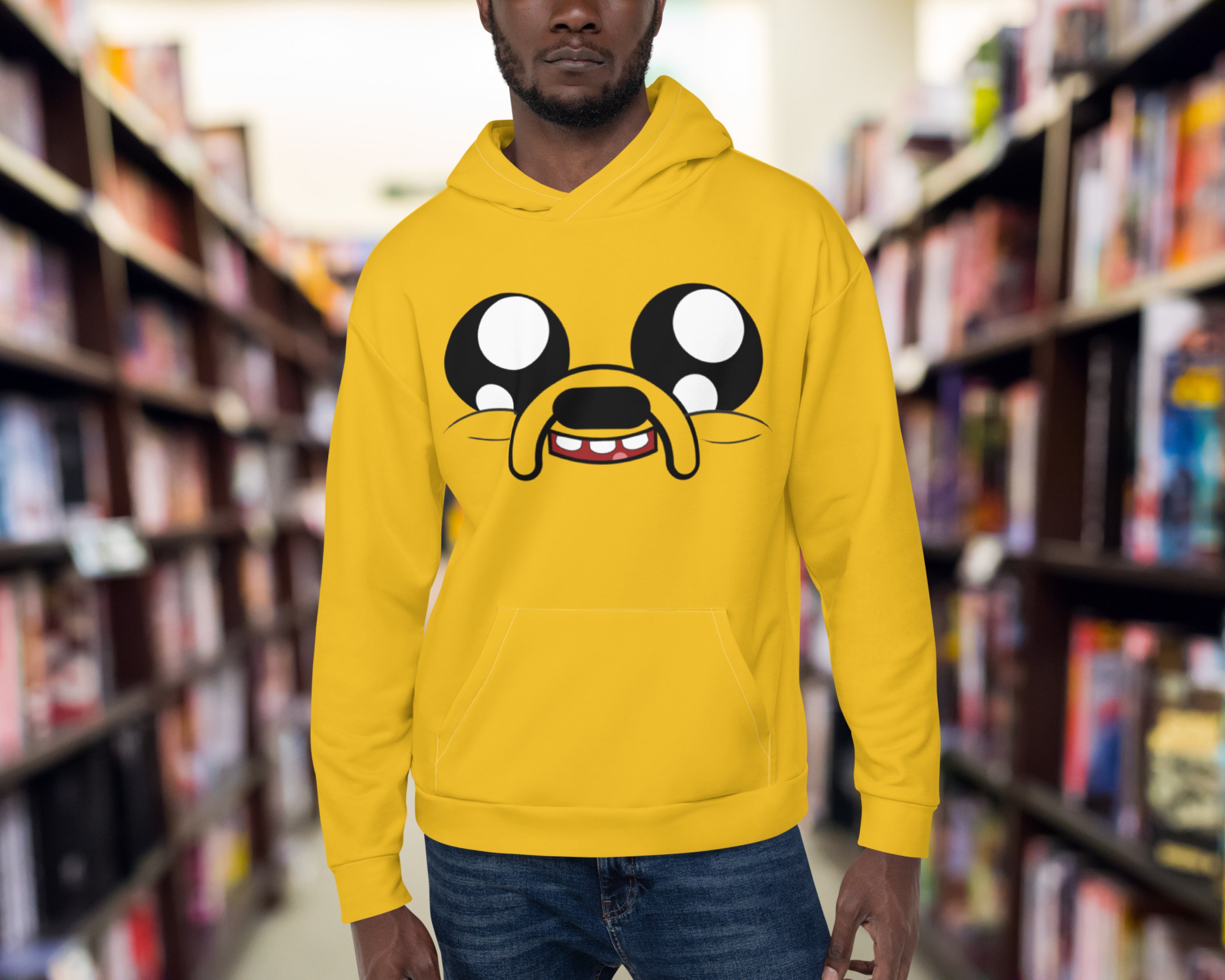 Adventure Time Jake the Dog All Over Print Hoodie, Cozy Brushed Fleece ...