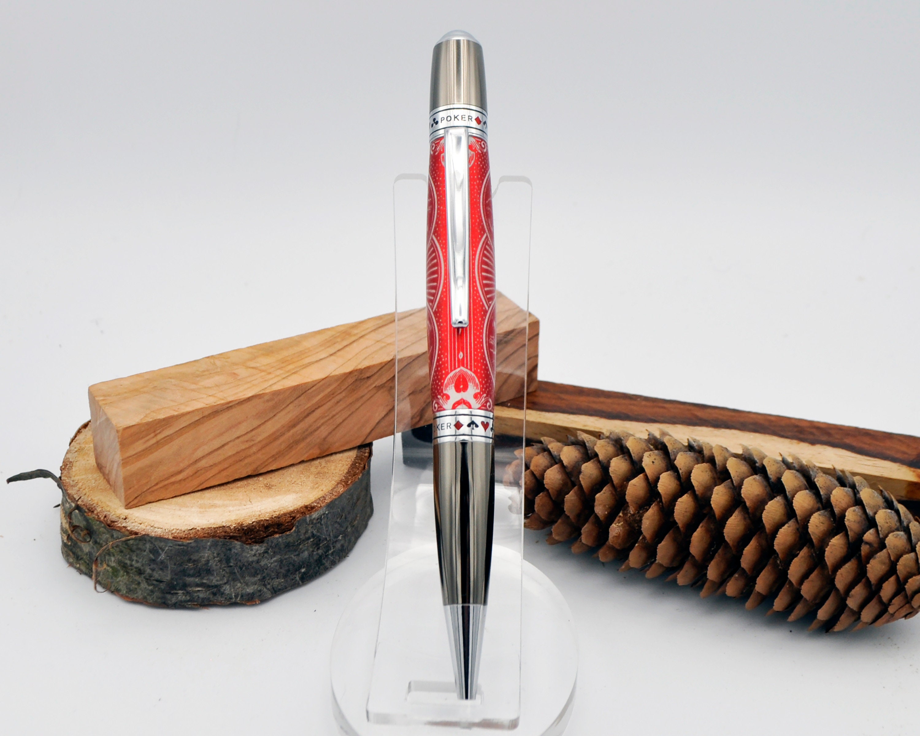 Beautiful Handmade Black and Red Poker Playing Card Pen | Etsy