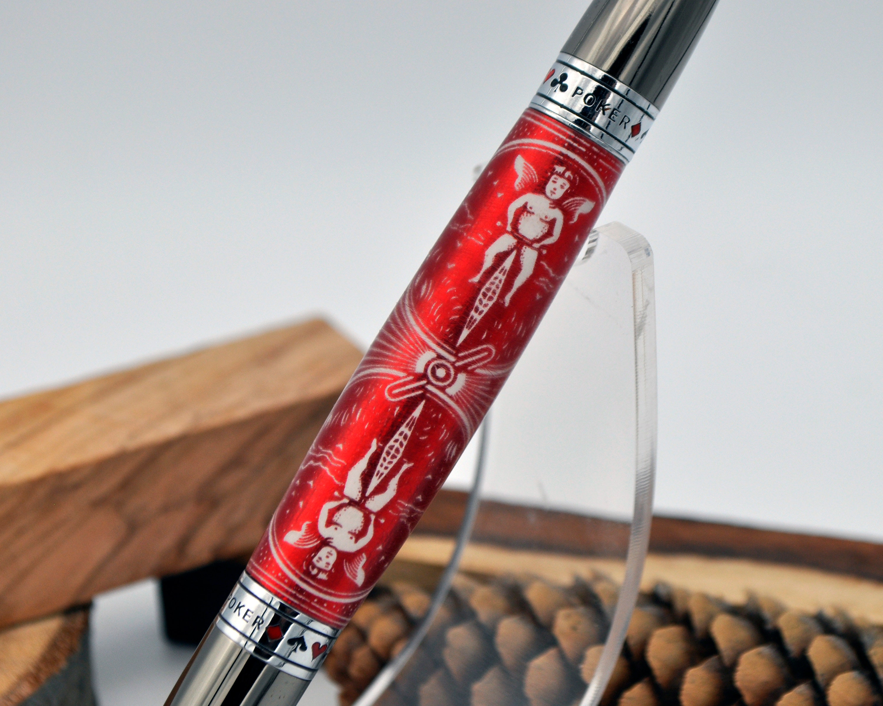 Beautiful Handmade Black and Red Poker Playing Card Pen | Etsy