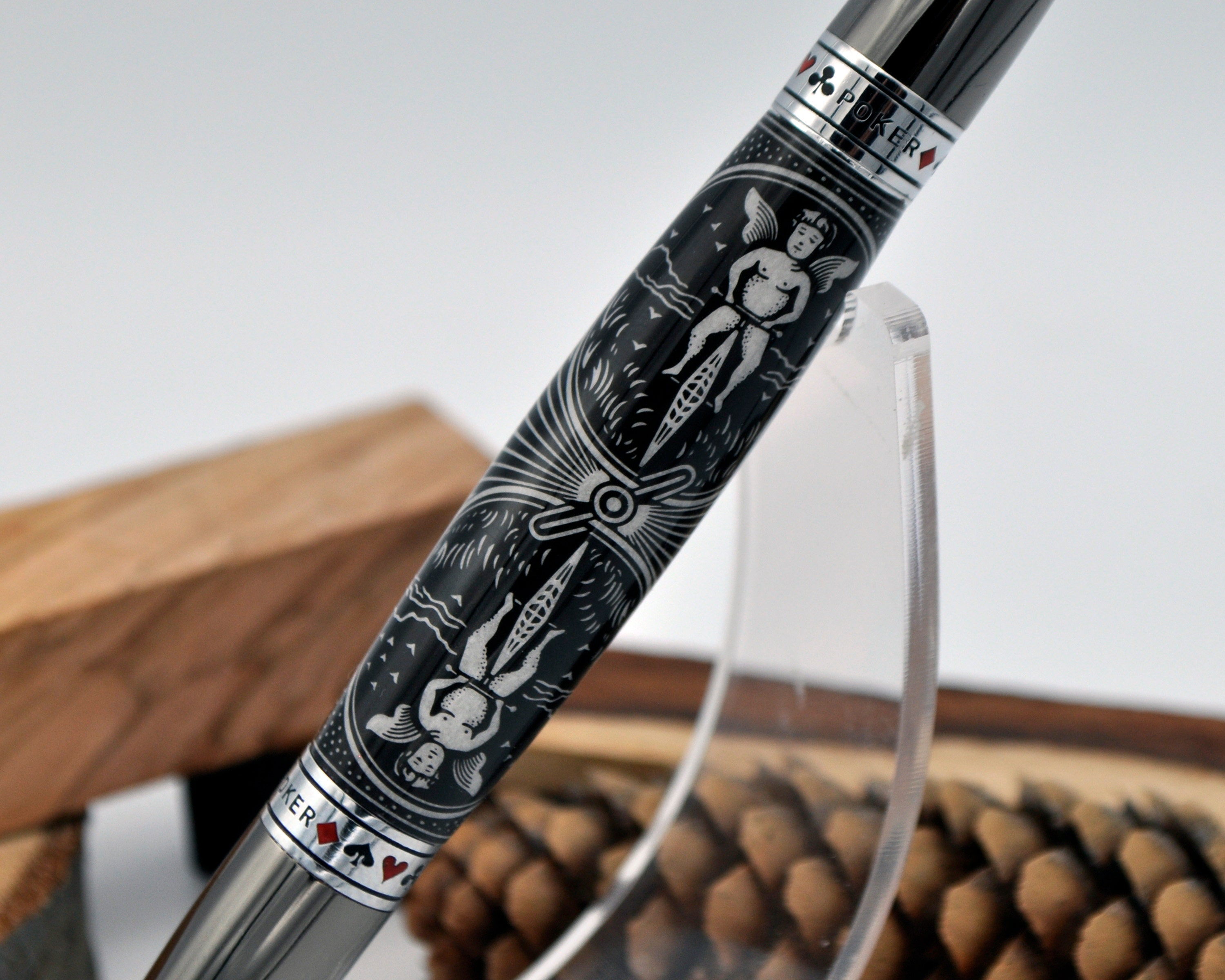 Beautiful Handmade Black and Red Poker Playing Card Pen | Etsy