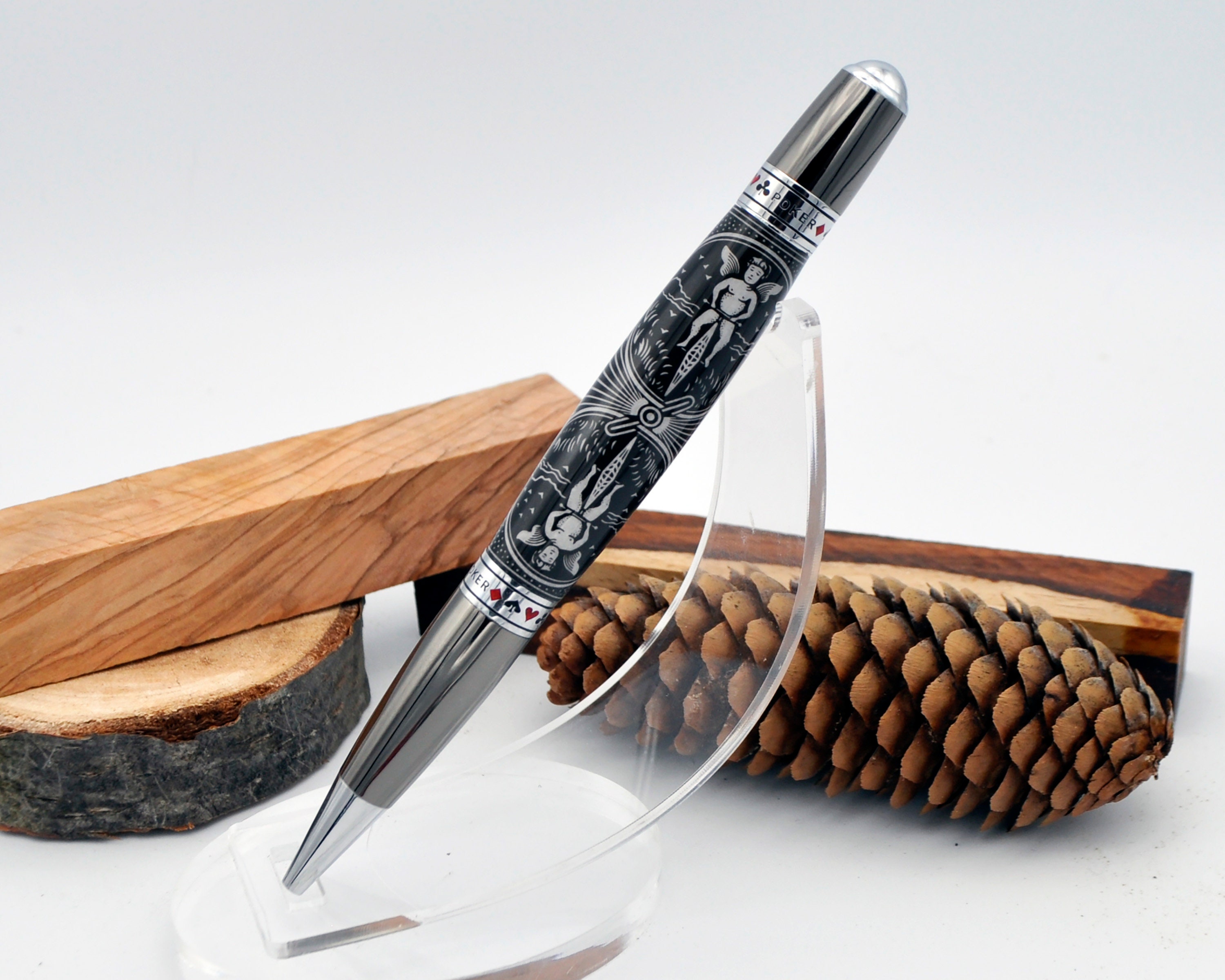 Beautiful Handmade Black and Red Poker Playing Card Pen | Etsy