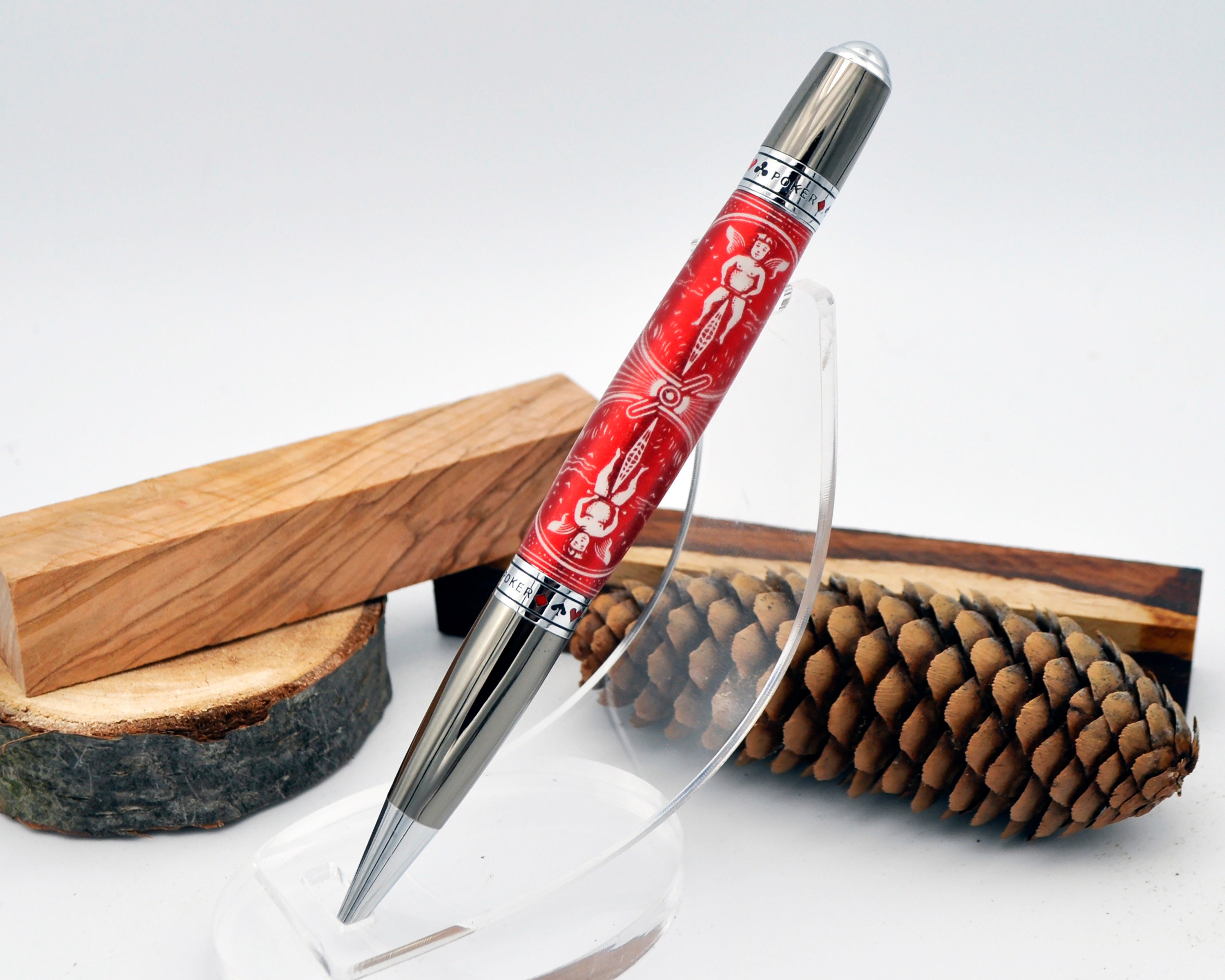 Beautiful Handmade Black and Red Poker Playing Card Pen | Etsy