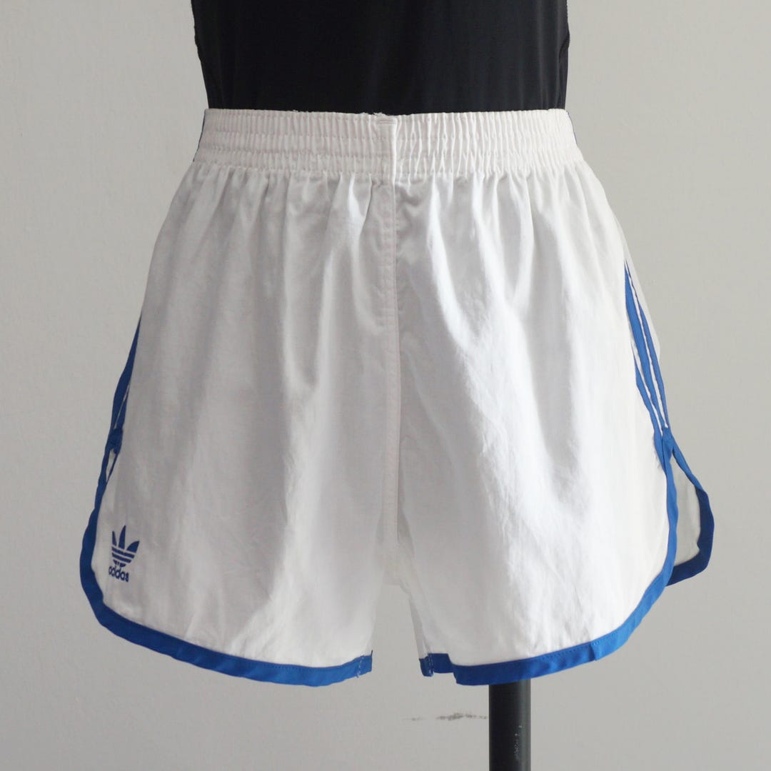 Vintage Adidas Three Stipes by Descente Cotton Shorts White Size W24-30 ...