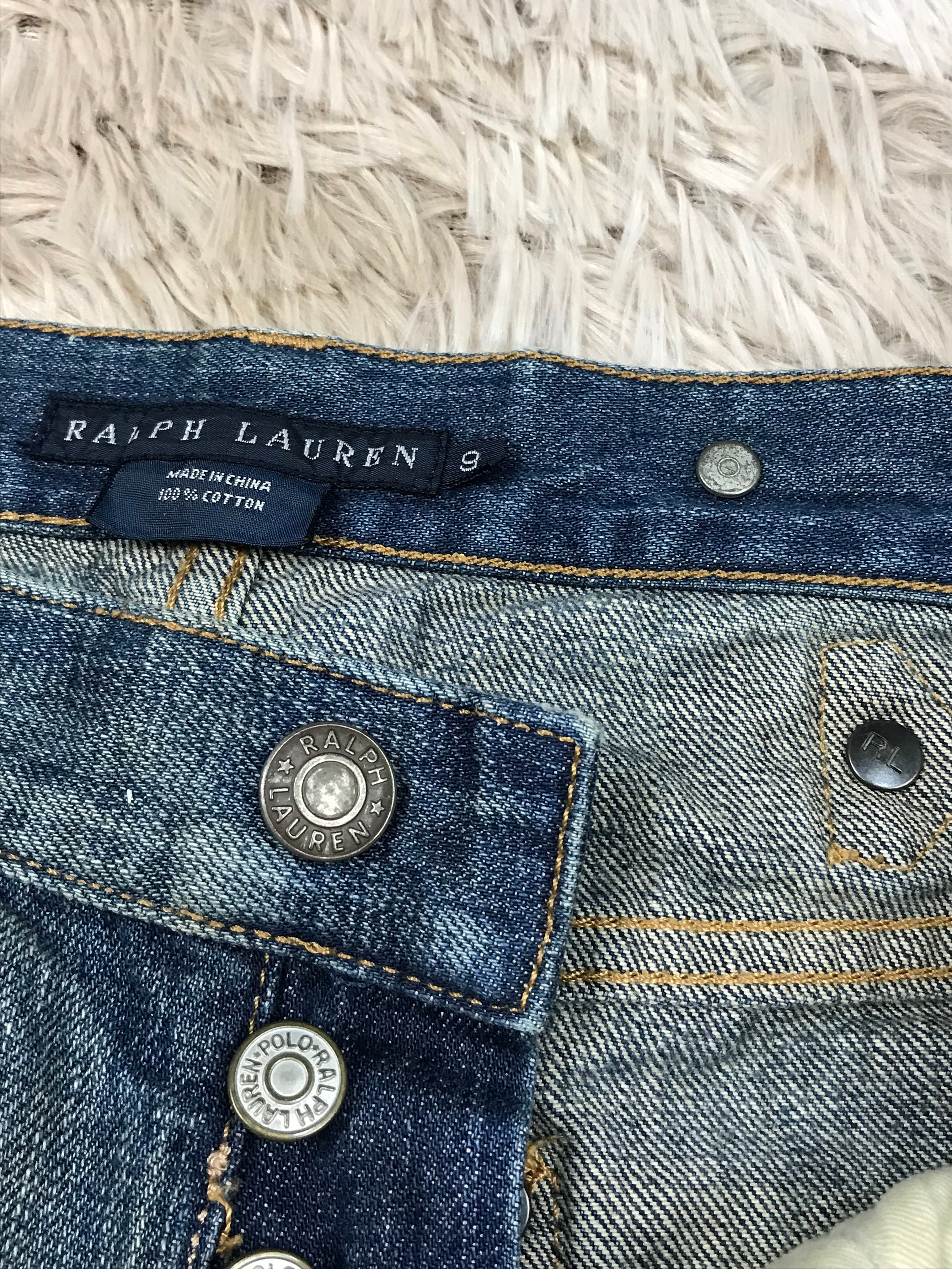 Ralph Lauren Selvedge Jeans Low Rise Buckle Suspender Button Long Size ...
