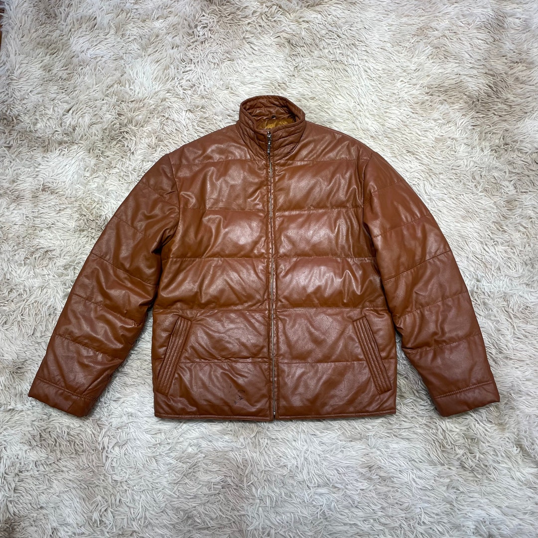 Gianni Valentino Lamb Leather Jacket Brown Puffer Jacket Lambskin Women ...