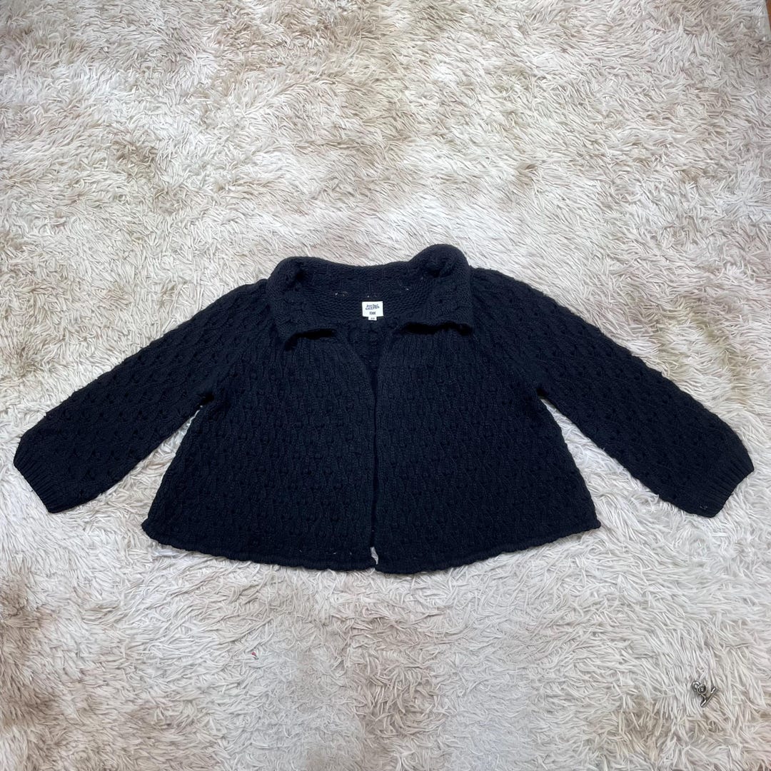 JPG Jean Paul Gaultier Femme Black Knit Cropped Cardigan Size 40 - Etsy