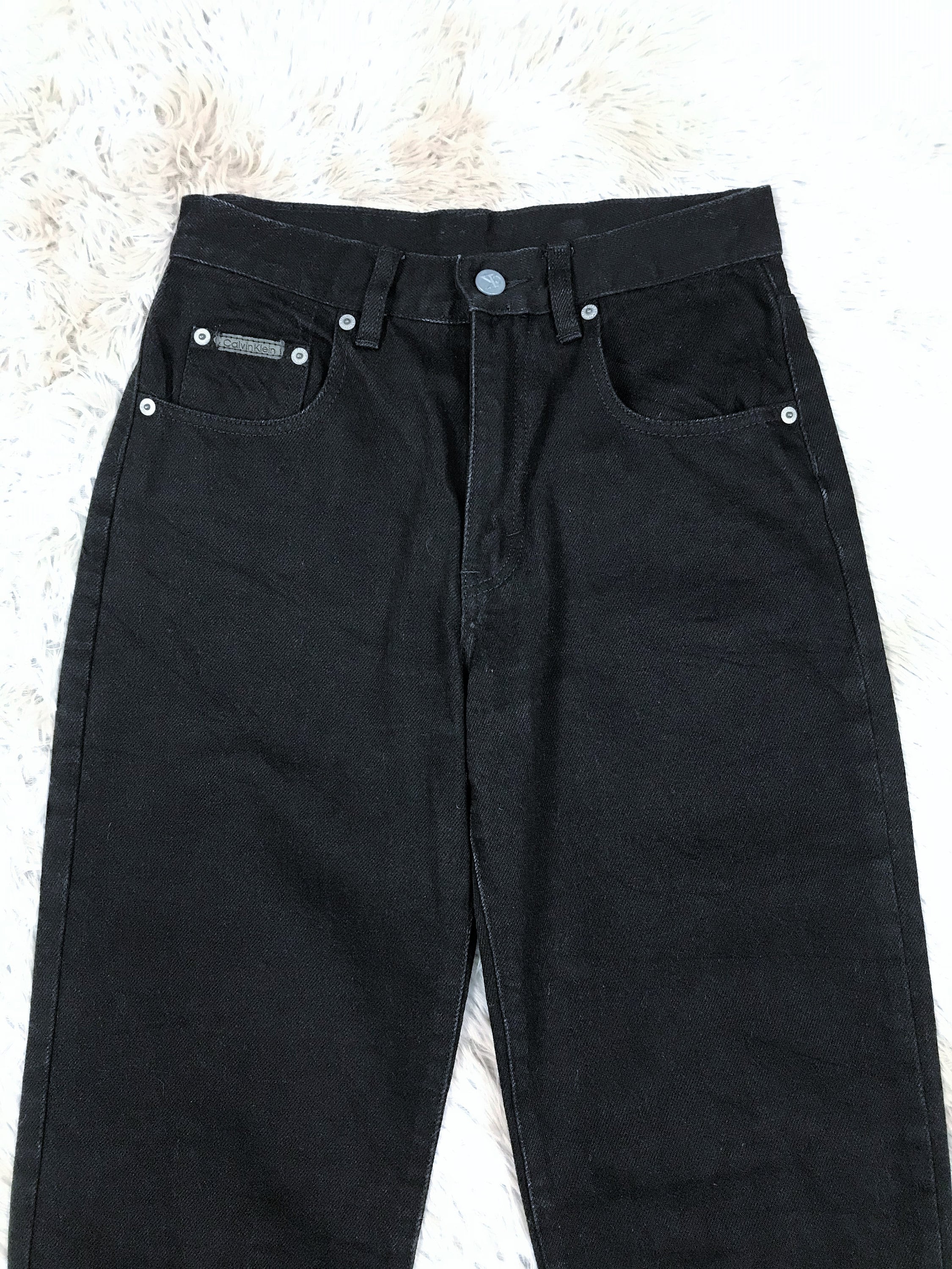 Vintage Calvin Klein Jeans Black Straight Cut Denim W28 - Etsy