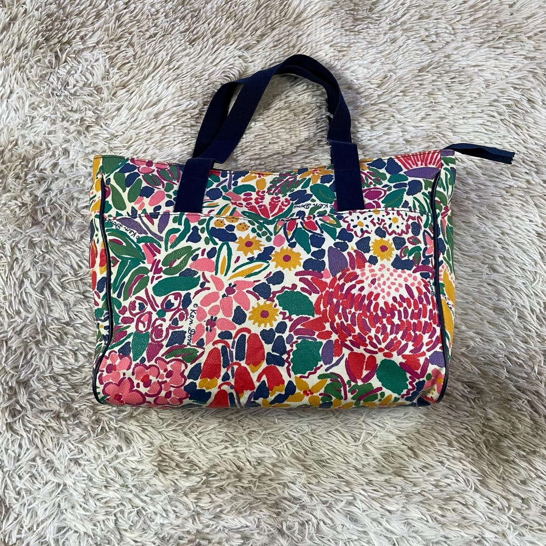 Vintage Ken Done Bag 80s 90s Colorful Art Flower Zip Shoulder Bag - Etsy