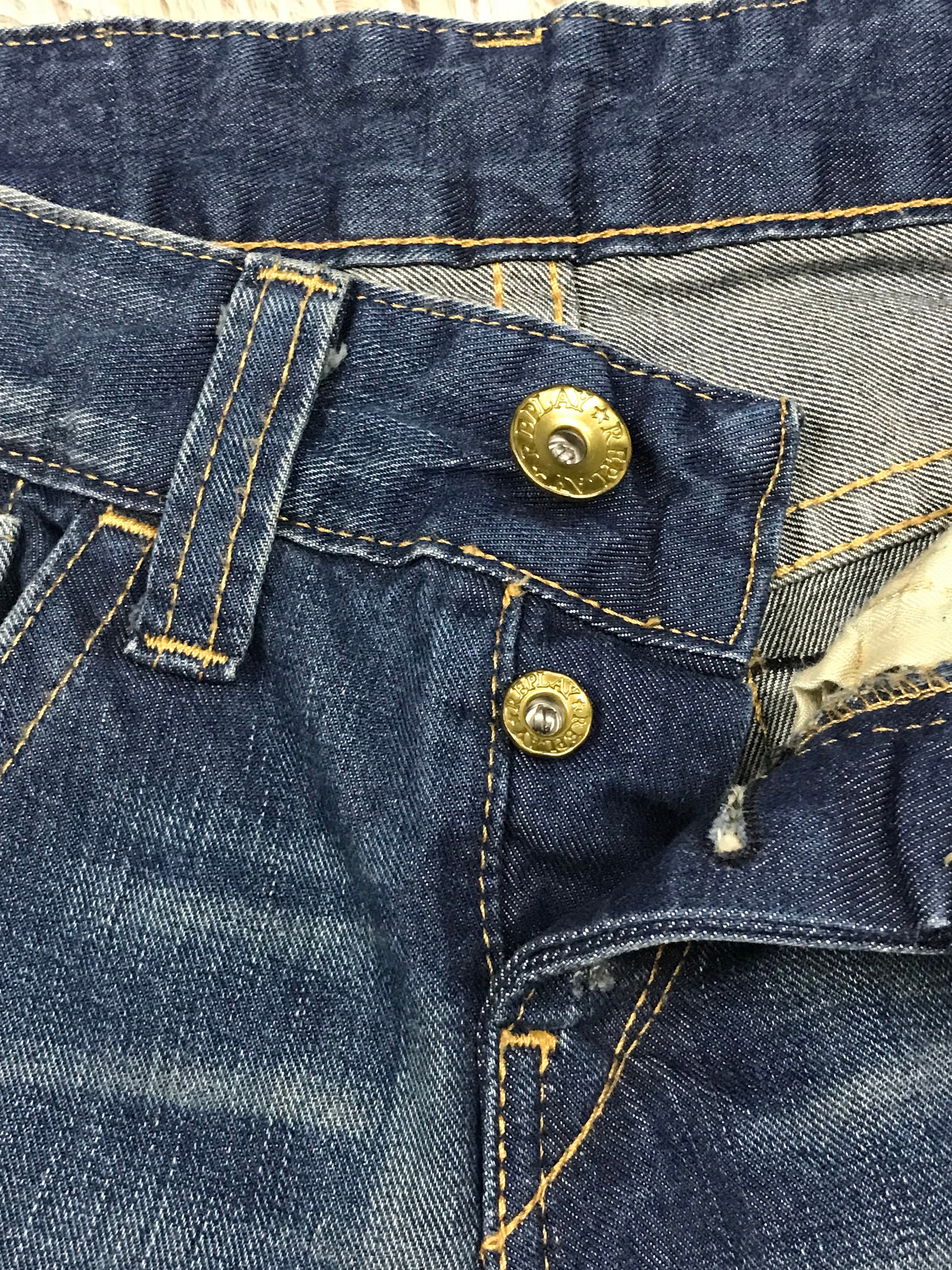 Replay Jeans Low Rise Boot Cut Embellishment Swarovski W24 - Etsy