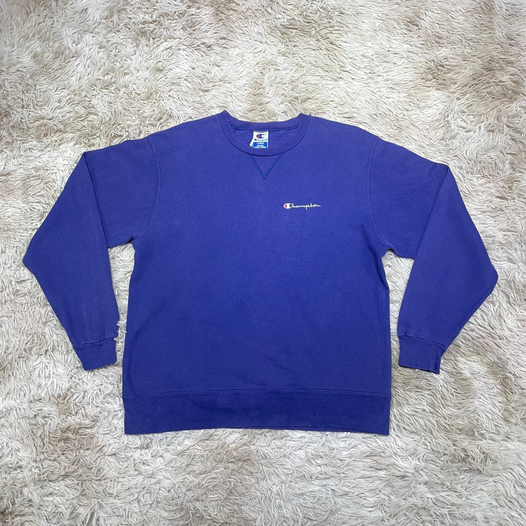 Vintage Champion Sweatshirt Made in USA Purple Distressed Worn Size L ...