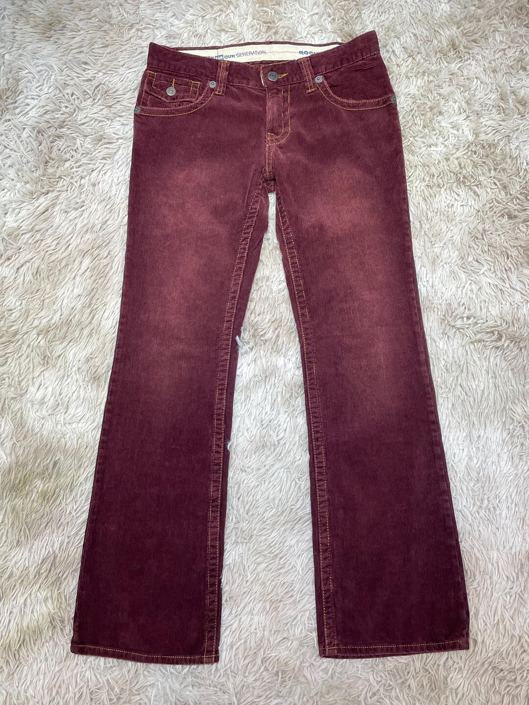 PPFM Japanese Streetwear Brand Men's Low-rise Boot Cut Corduroy Jeans ...