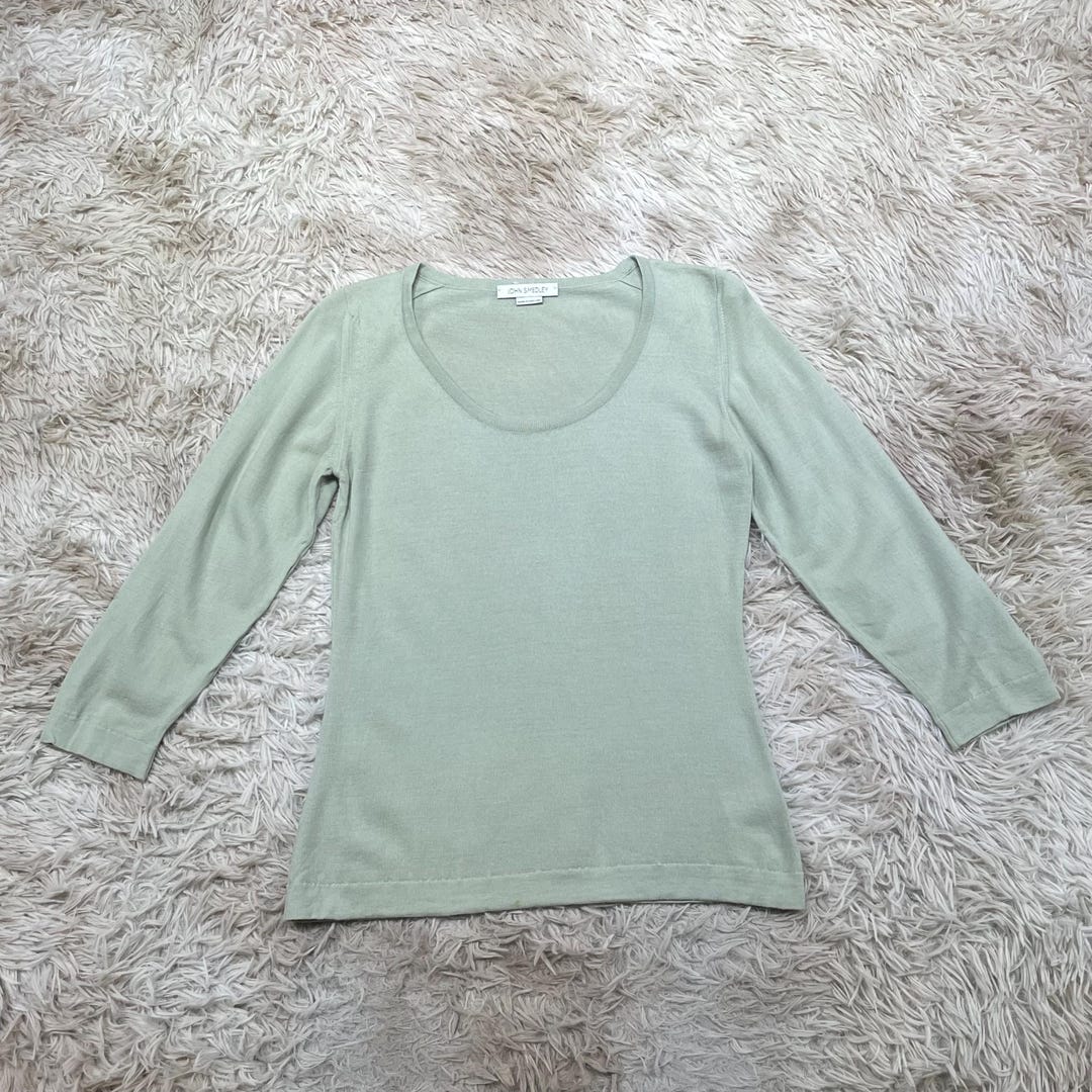 JOHN SMEDLEY 3/4 Sleeves Shirt Light Green Wool Women's S - Etsy