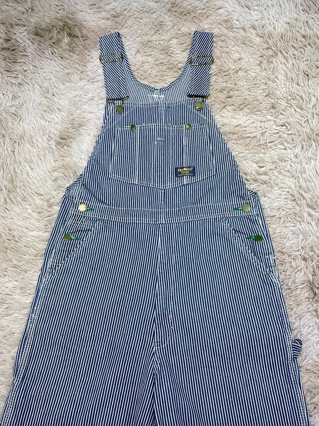 Oshkosh Classic Vestbak Bib Overalls Blue Hickory Stripe Jeans Overall ...