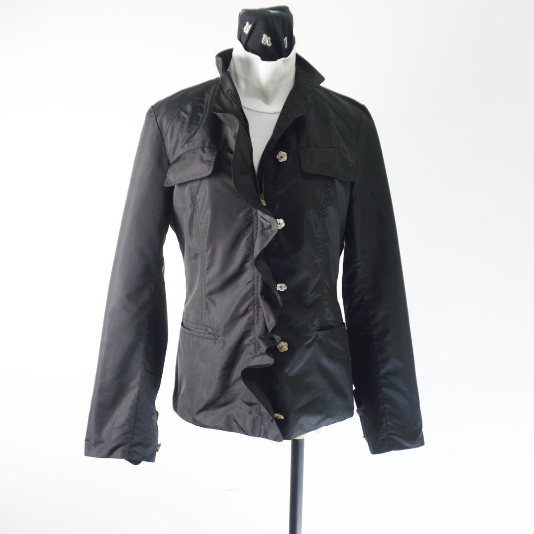 Y2K Hanae Morie Nouvelle Couture Black Polyester Jacket Made in Italy ...