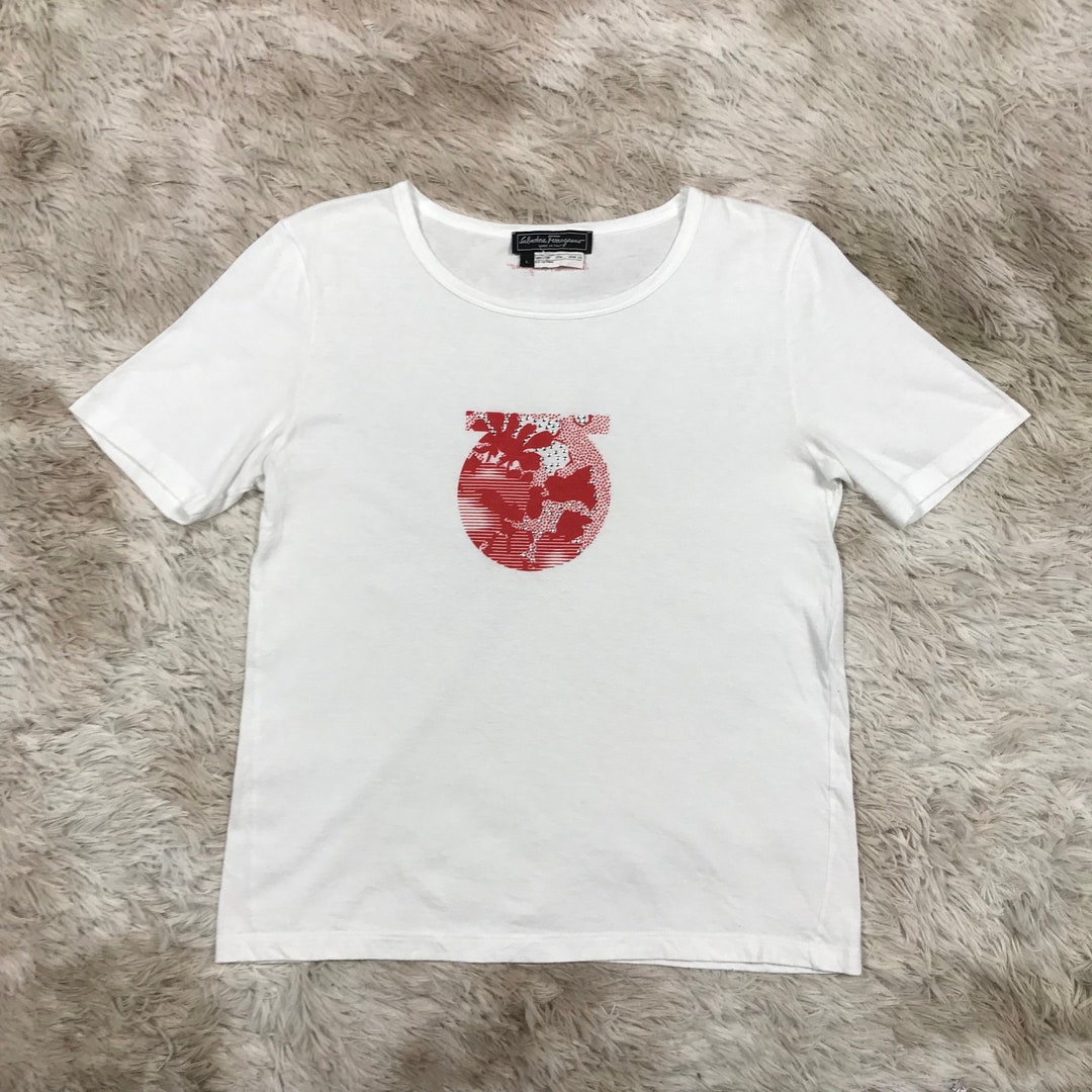 Salvatore Ferragamo T Shirt Logo White Cotton Women's L - Etsy